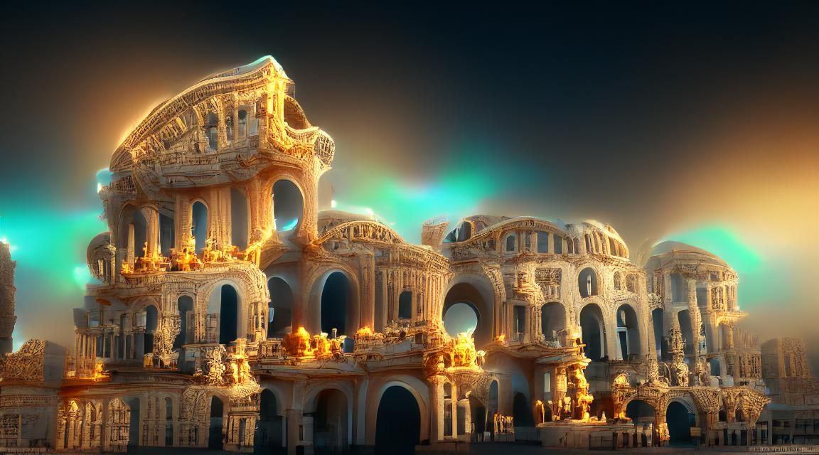 the galactic baroque Coliseum - AI Generated Artwork - NightCafe Creator