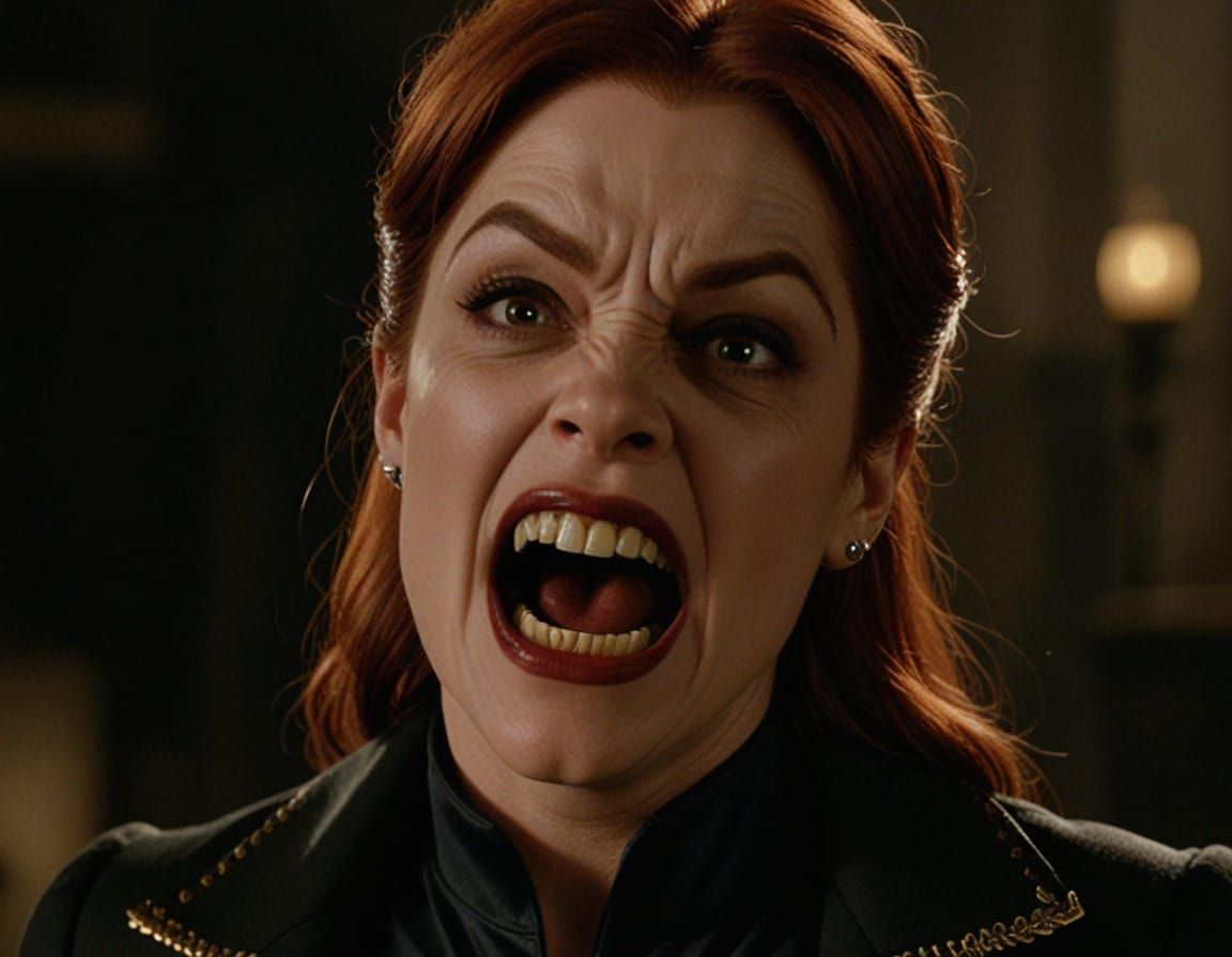 Vampire Barbara Gordon in Dark Gothic Despair - AI Art