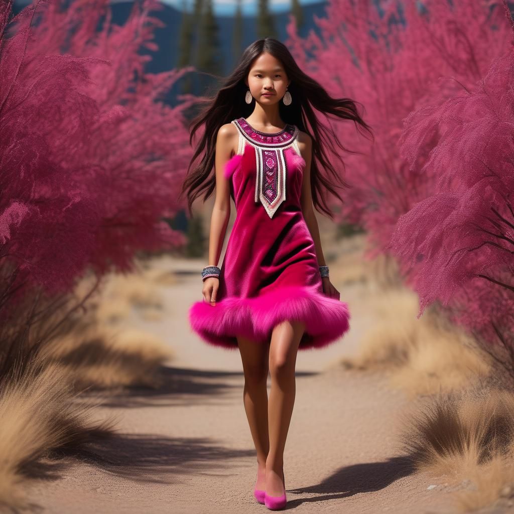 Deep Pink Mini Evening Dress Realistic & Creative. Redone. - AI Generated Artwork - NightCafe ...