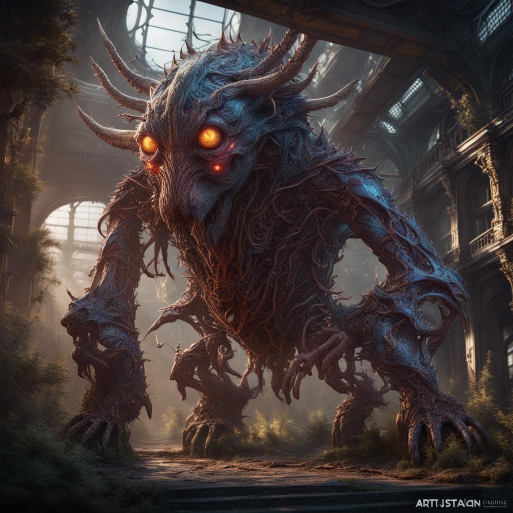 thousand bio-mechanical monster - AI Generated Artwork - NightCafe Creator