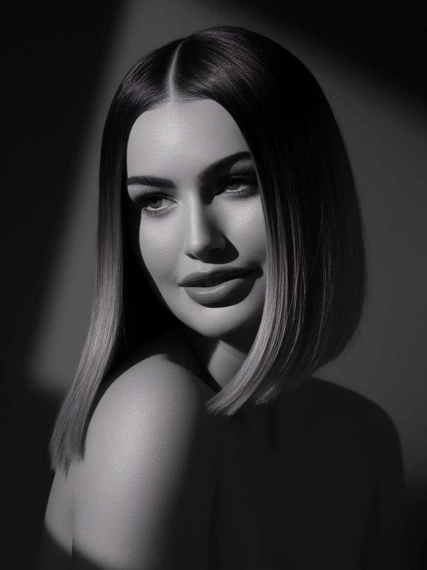 B&W Beautiful Elegance - Timeless Black and White Portrait o...