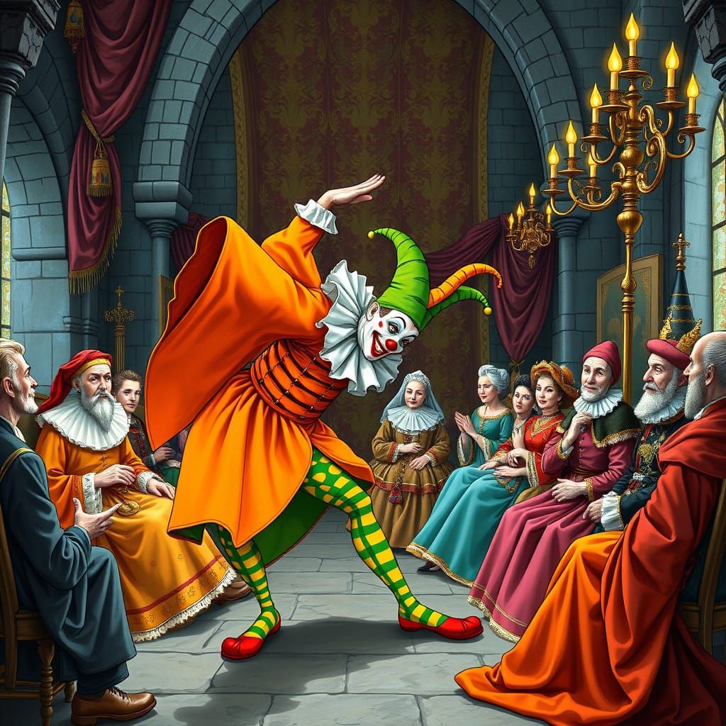 Performing court jester - Performing court jester