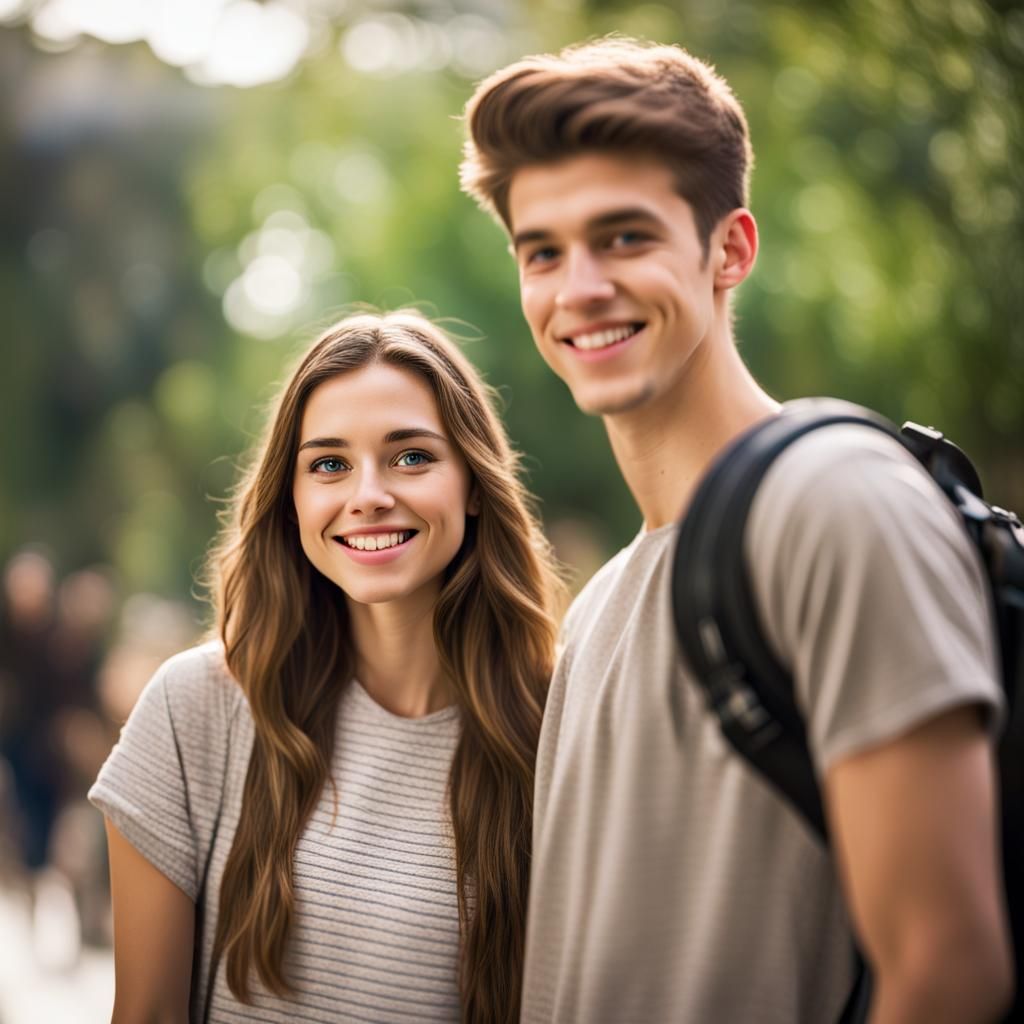 A couple of college students dating - AI Generated Artwork - NightCafe ...