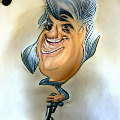 A caricature of Jay Leno