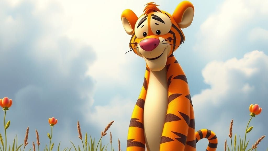 A Gentle Tigger Invites Kindness in the Hundred Ac... - AI Art