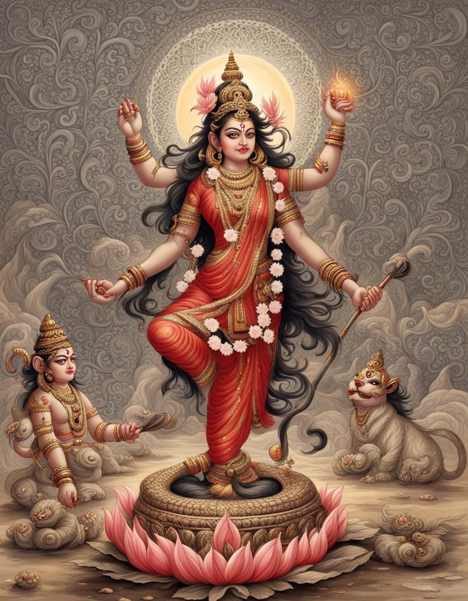 Bhairavi Hindu Devi Goddess - AI Generated Artwork - NightCafe Creator