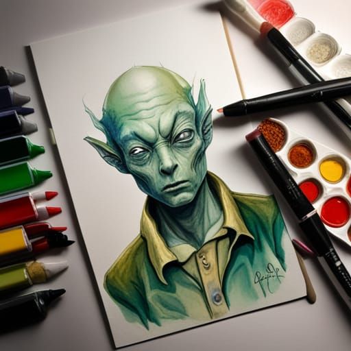 "Alien Elf inspired by Heinlein's Stranger in a Strange Land"!! Art by ...