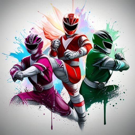 power of 3 rangers - AI Generated Artwork - NightCafe Creator