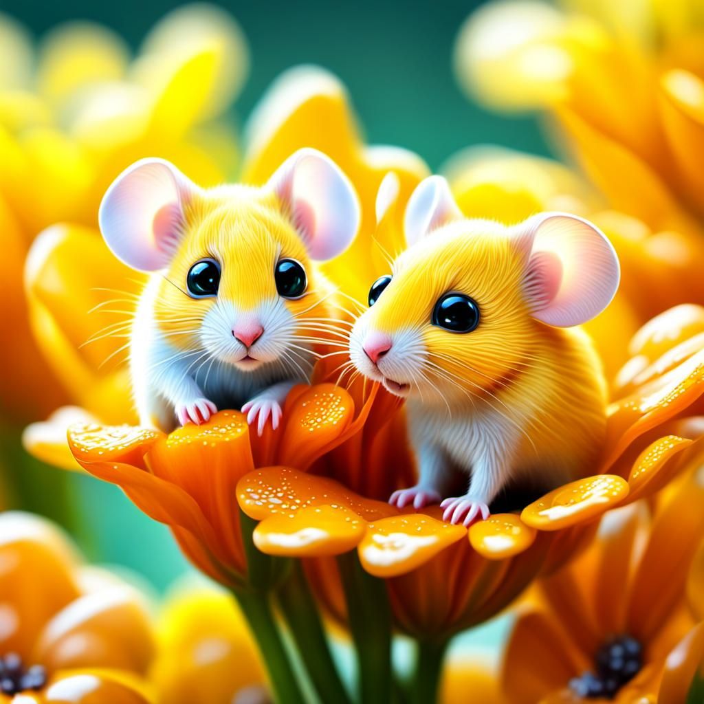 Yellow mice - AI Generated Artwork - NightCafe Creator