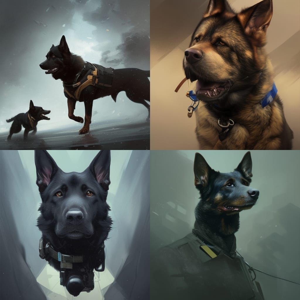 Police Dogs chasing criminal. - AI Generated Artwork - NightCafe Creator