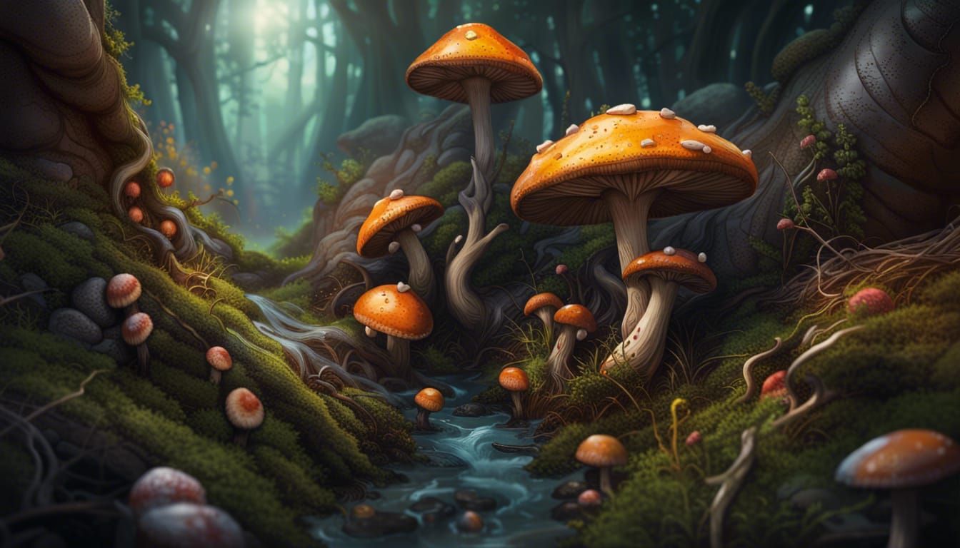 Mushrooms - AI Generated Artwork - NightCafe Creator