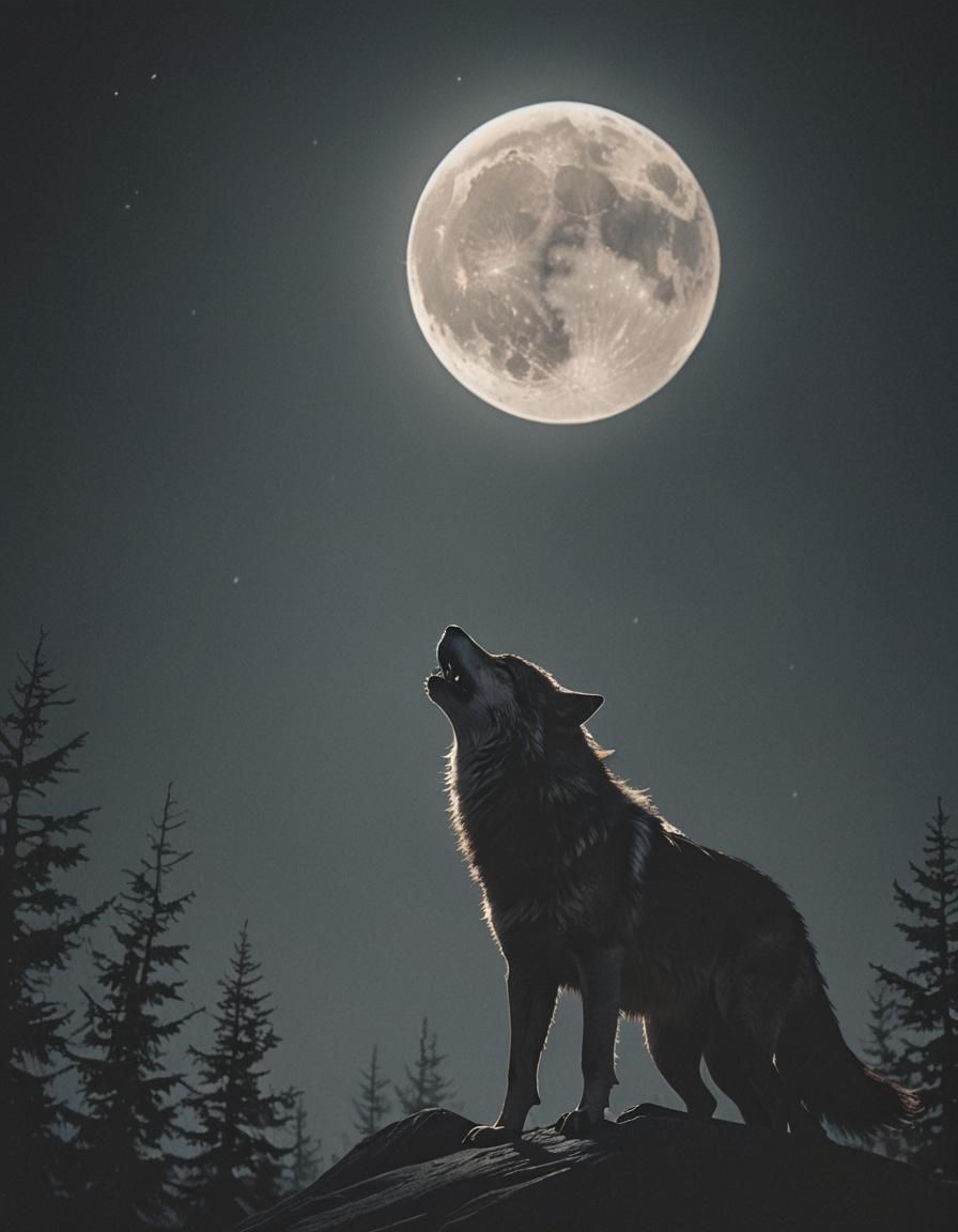Classic Howling Wolf - AI Generated Artwork - NightCafe Creator