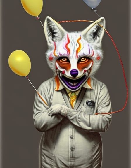 Clown Fox (Enthusiastic) - AI Generated Artwork - NightCafe Creator