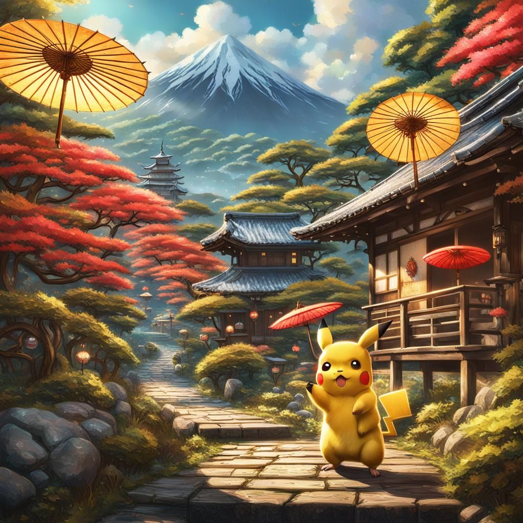 A fantasy: Pikachu in Japanese cottage - AI Generated Artwork ...