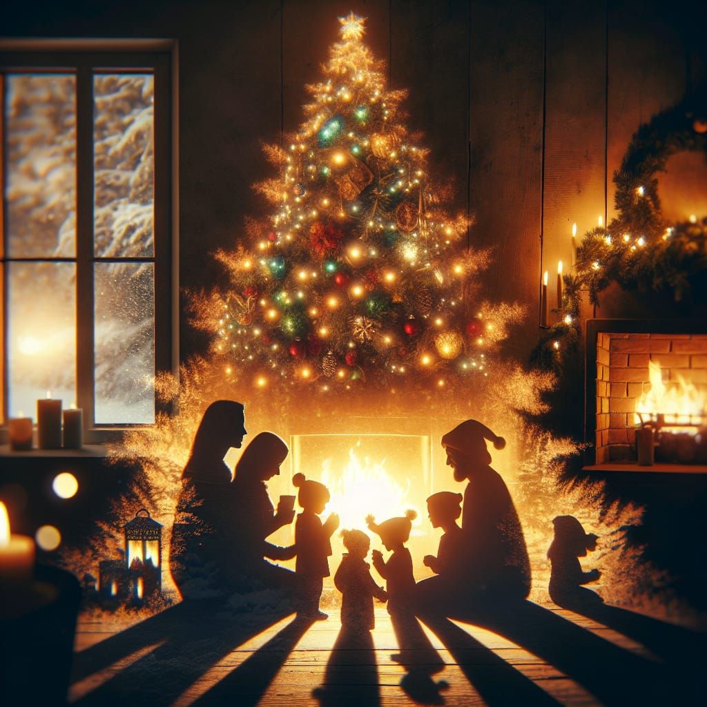 Family Christmas - Intimate Family Christmas Scene in Hyperr...