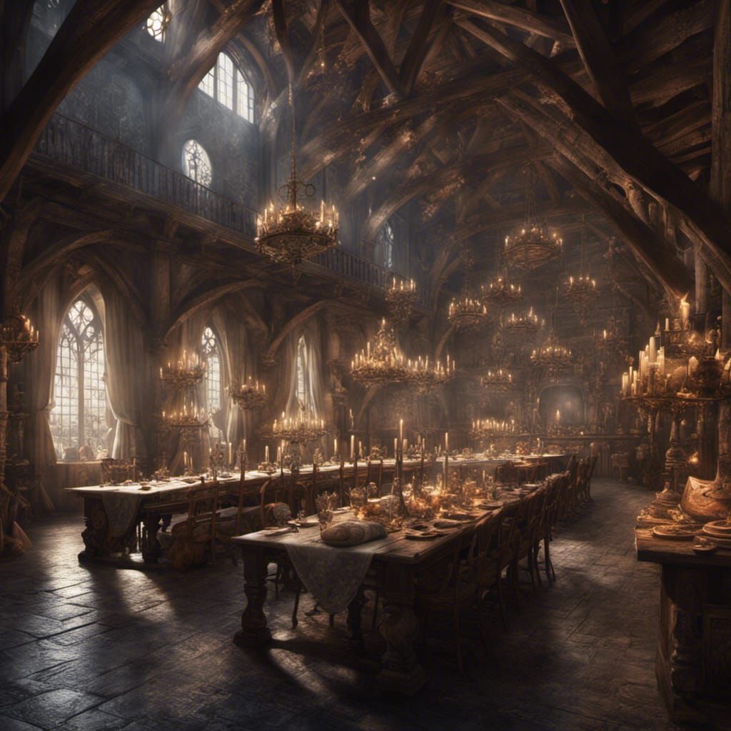 medieval dining hall - AI Generated Artwork - NightCafe Creator