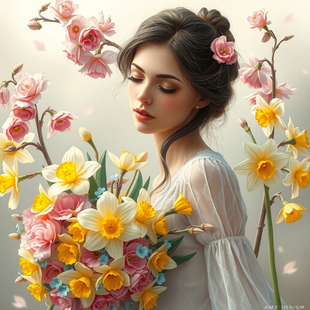 bouquet of spring flowers - Whimsical Spring Florals in Ench...