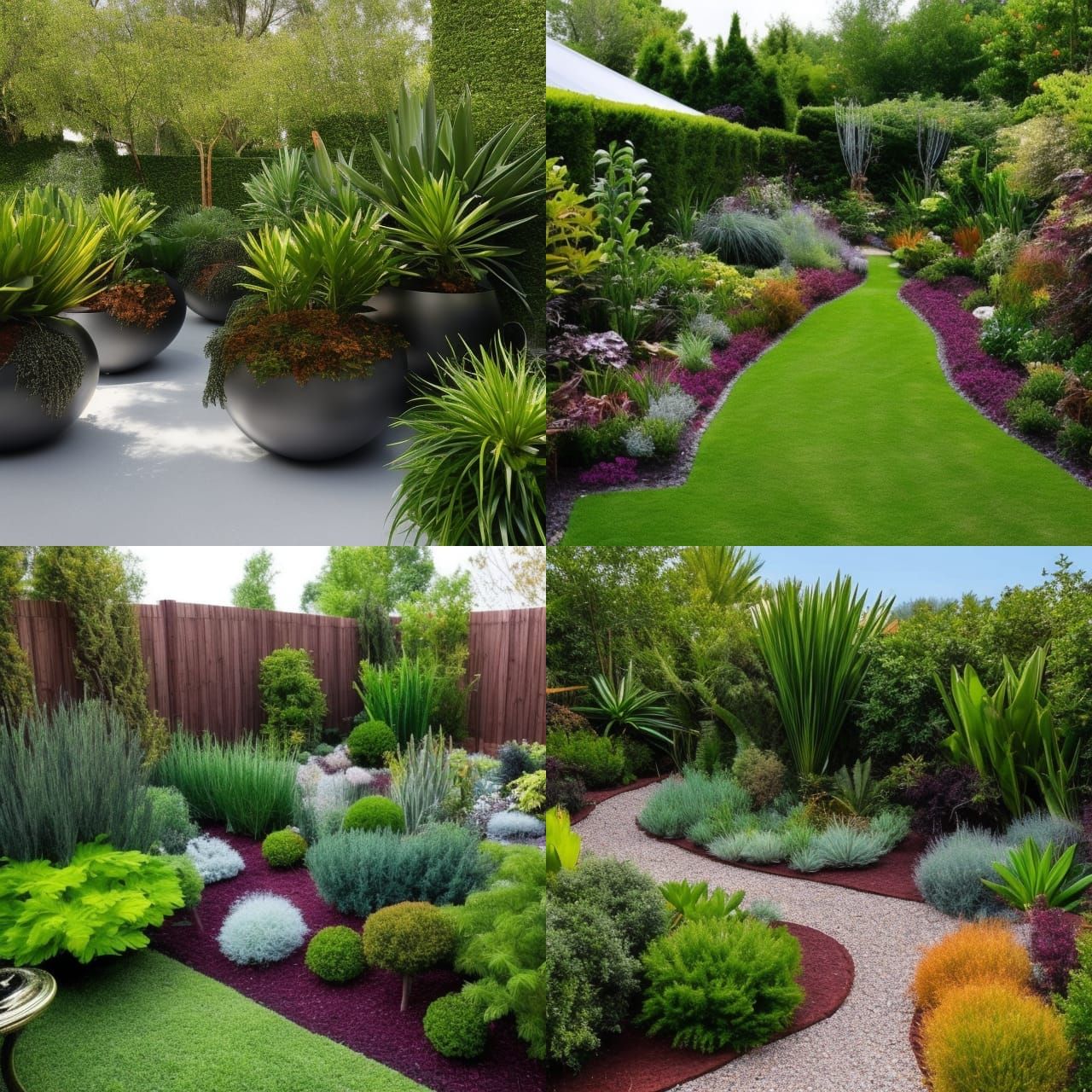 An alien garden with copper and silver and gold plants - AI Generated ...