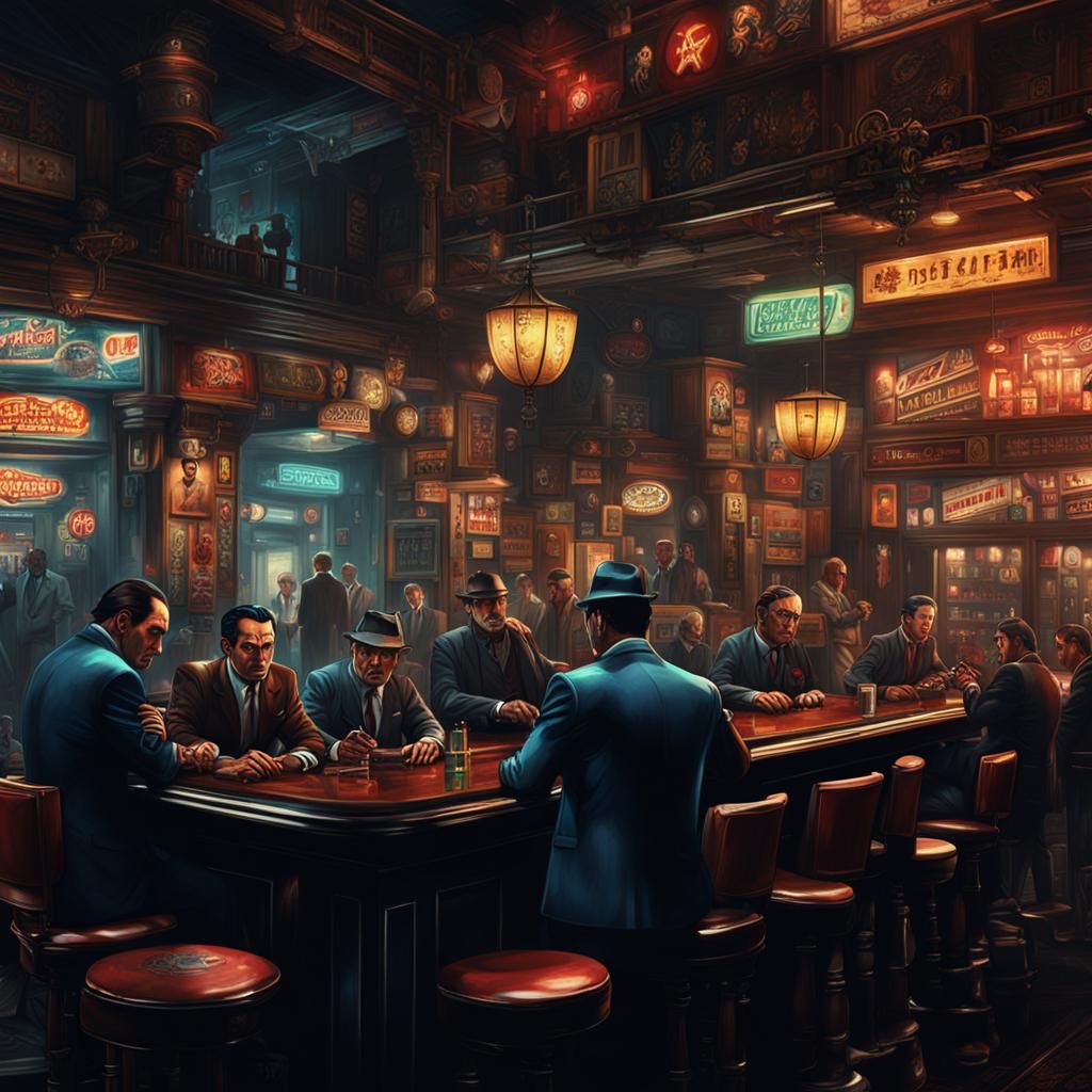 Yakuza Bar Hangout Book Concept - AI Generated Artwork - NightCafe Creator