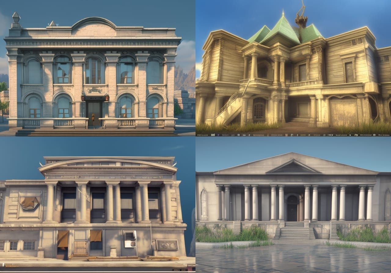 bank exterior 3D Game Cinematic Feel, Epic 3D Videogame Graphics ...