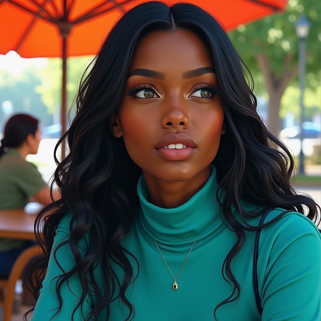 Stop, Hey. What's that sound? - Elegant Cafe Scene in Impres...