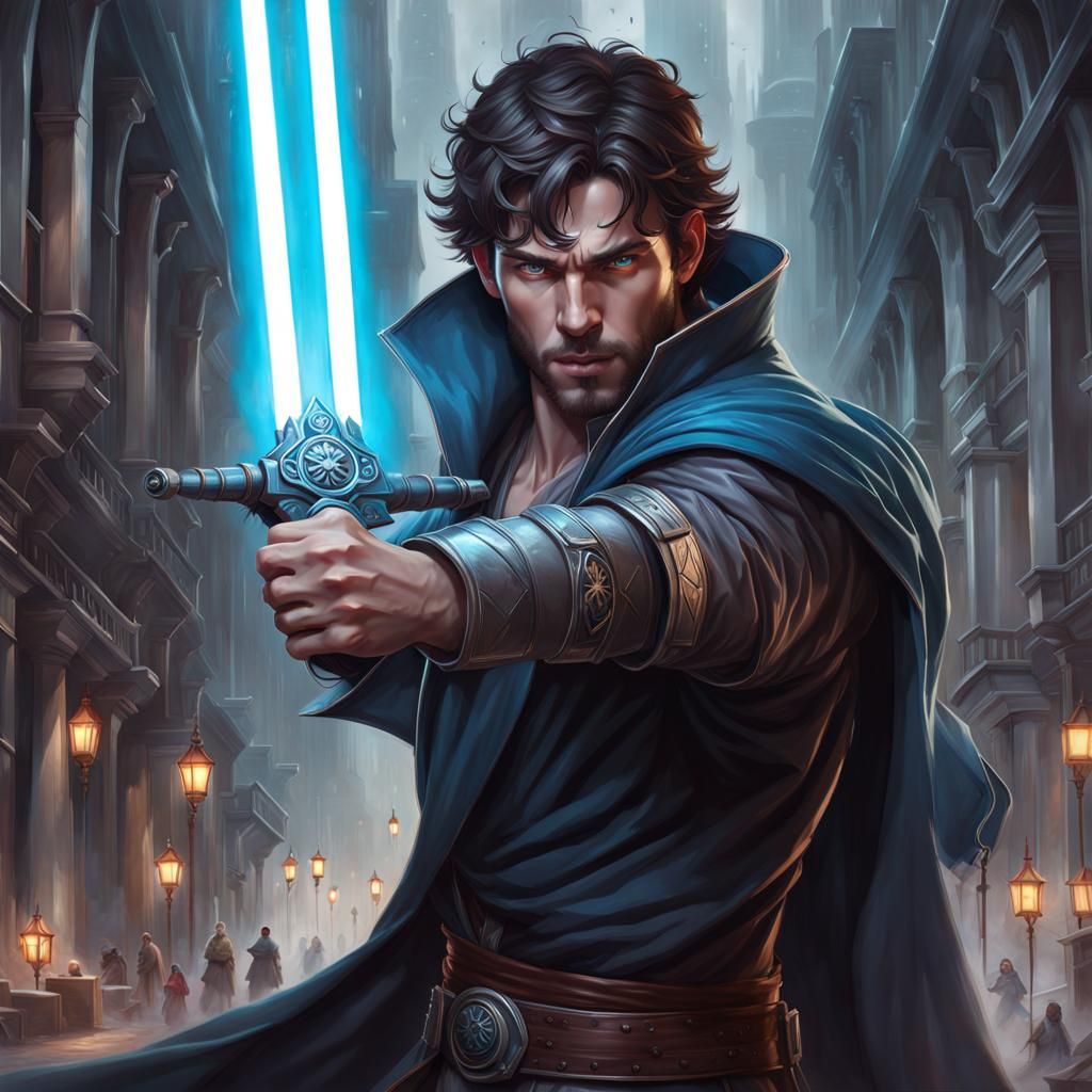 Remastered: Young Harry Dresden dark hair bare headed, one hand ...