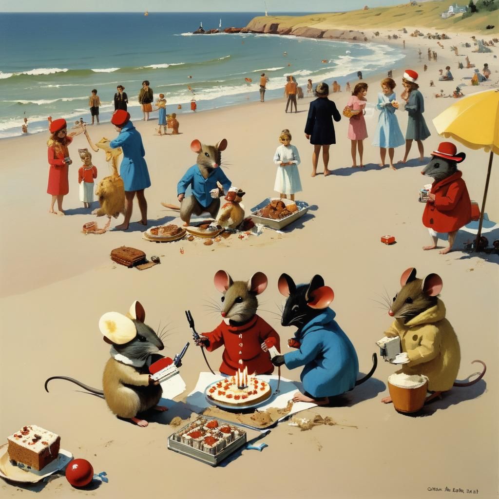 Soviet-Inspired Mouse Celebrates Hanukkah on the B... - AI Art