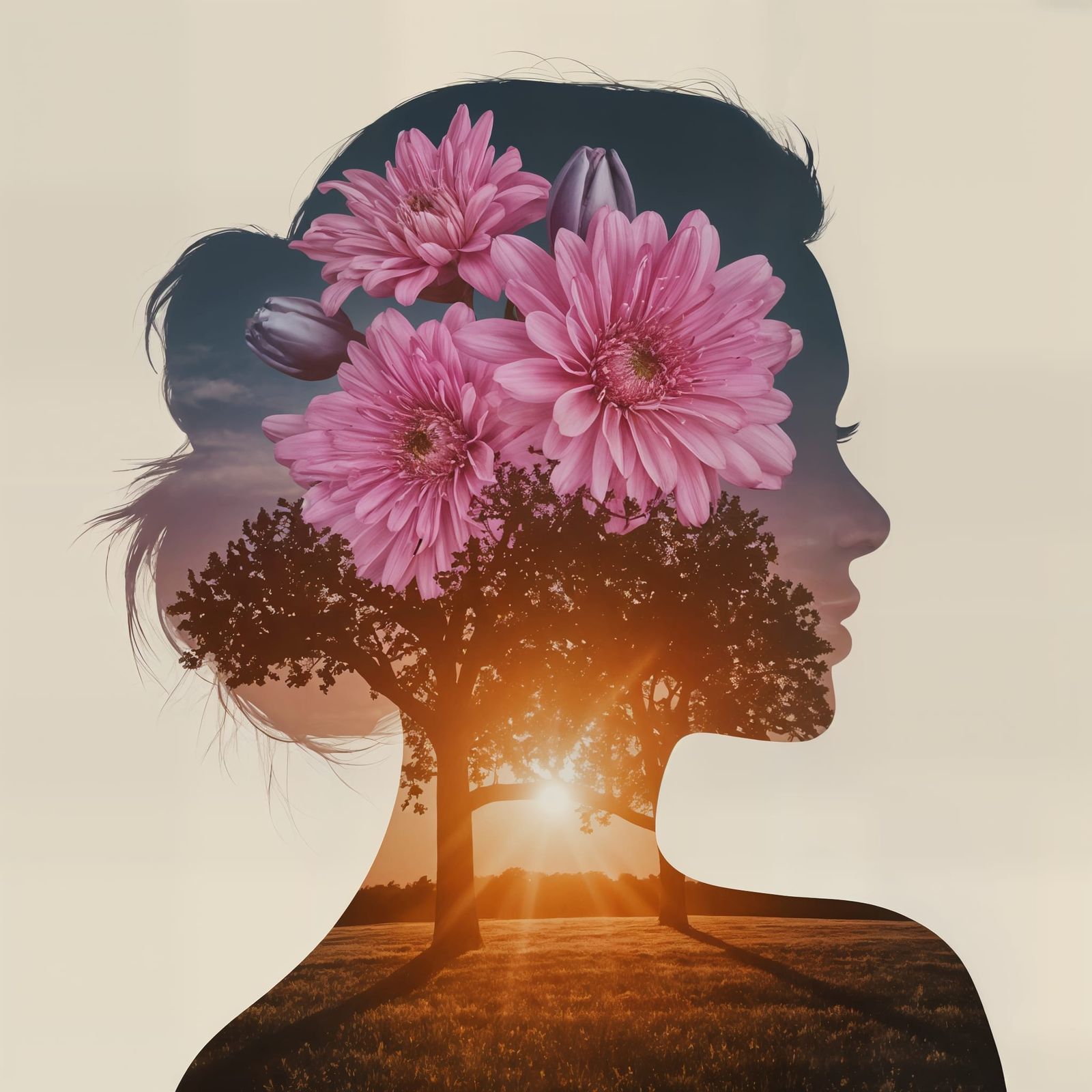 Double Exposure ~ Flowers in Bloom