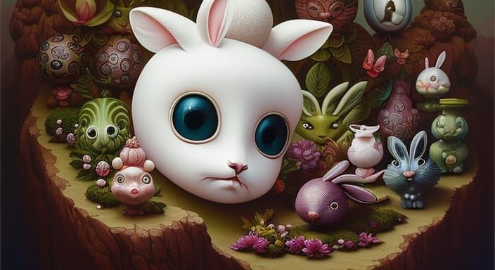 "Bunnies and Eggs" by artist "Daniela Uhlig", by artist "Gediminas ...