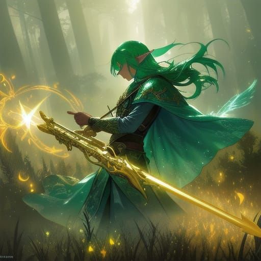 Elven Rail Gun - Wood Elf Ranger Fires Magical Crossbow in E...