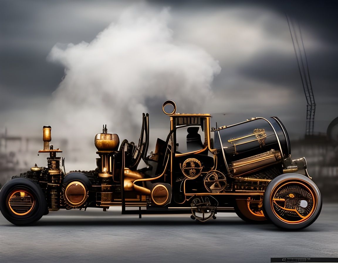 Steam powered drag racer - AI Generated Artwork - NightCafe Creator