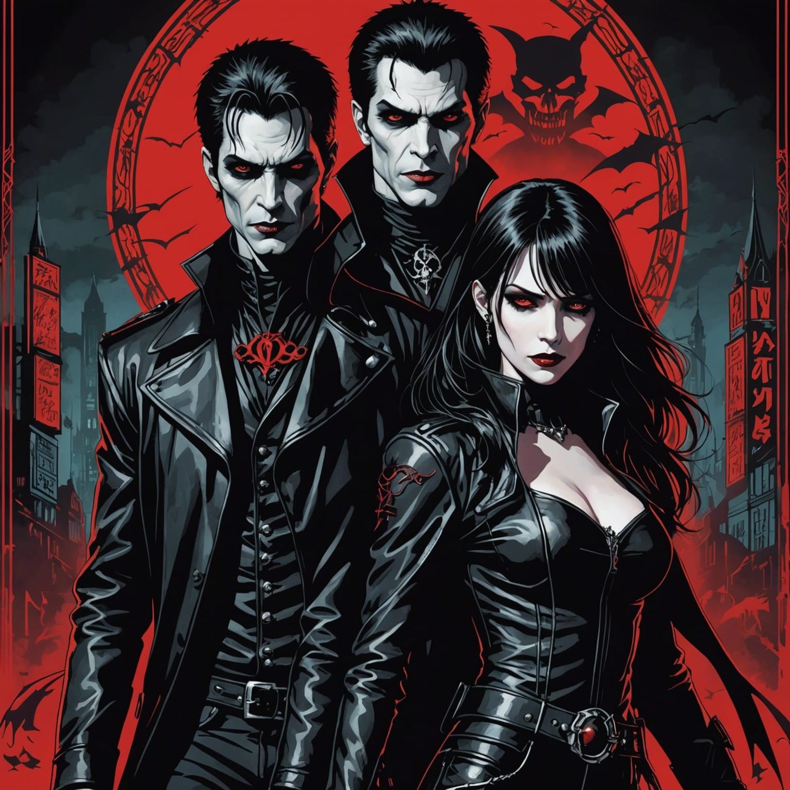 Vampire triangles - AI Generated Artwork - NightCafe Creator