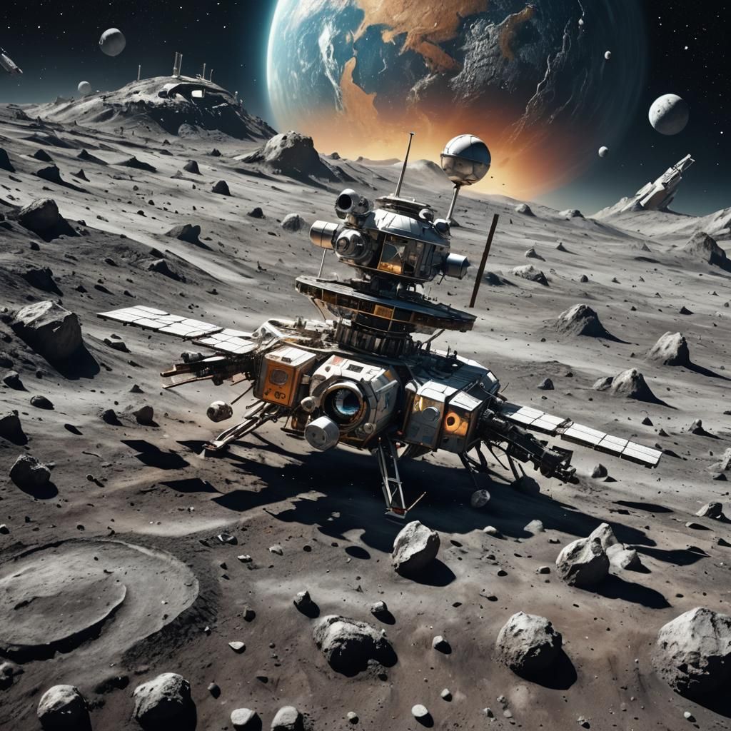 Space Station on the moon - AI Generated Artwork - NightCafe Creator