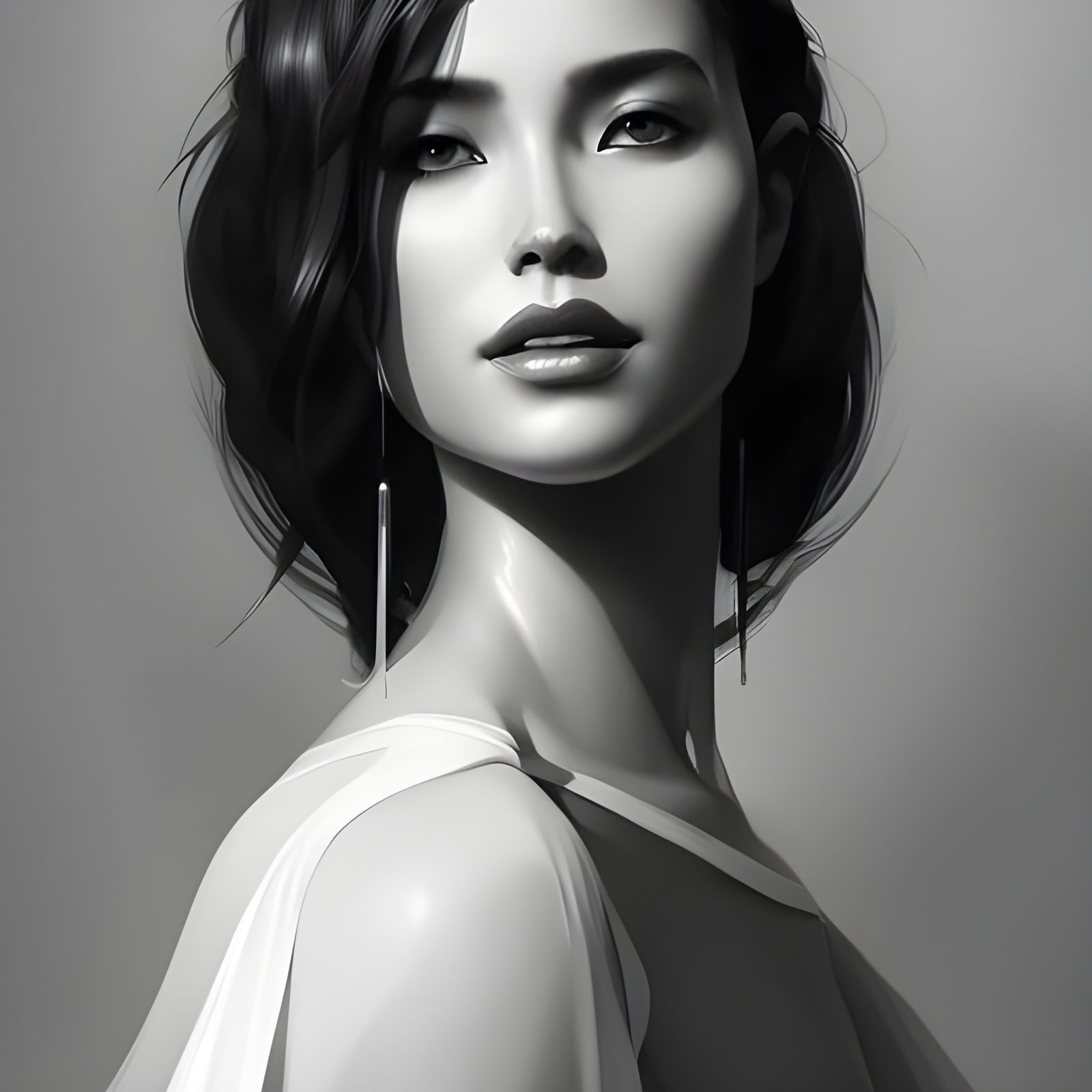 black, white, 8k resolution concept art portrait by Greg Rutkowski ...