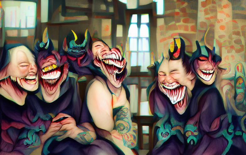Laughing Demons (The Elite) - AI Generated Artwork - NightCafe Creator