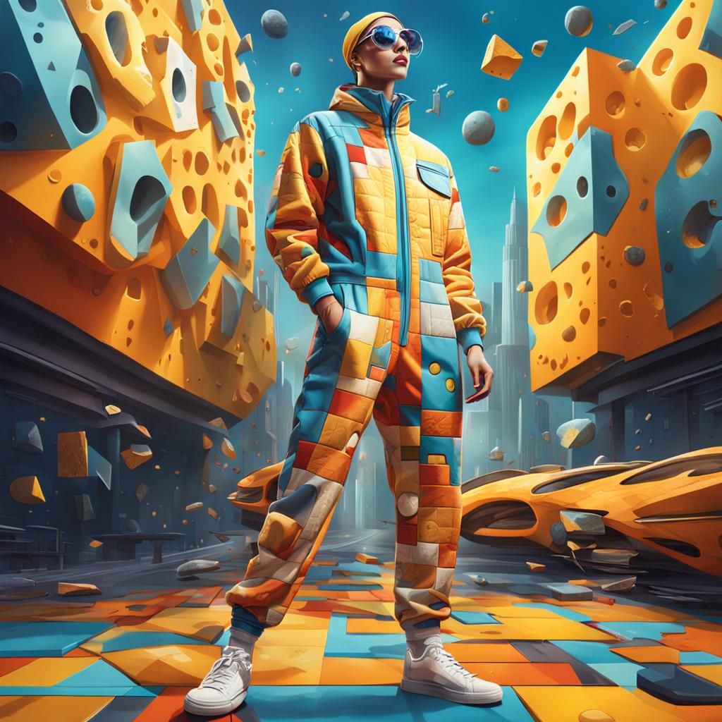 Futuristic Cheese Jumpsuit - AI Generated Artwork - NightCafe Creator