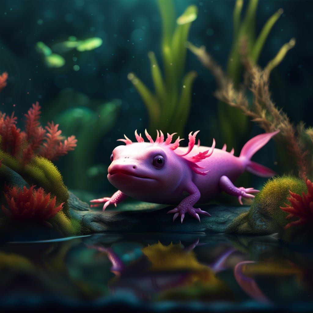Bubblegum Blush: A Tale of the Adorable Pink Axolotl - AI Generated ...