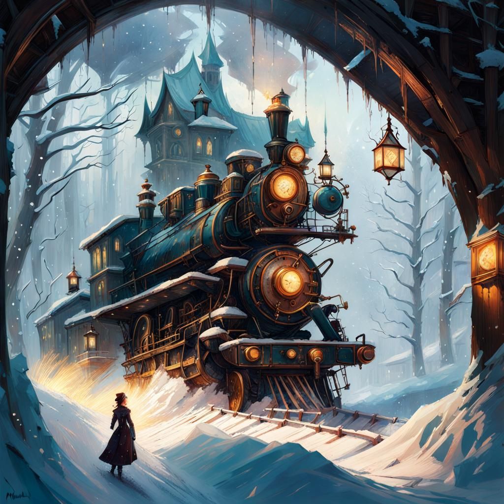 Grounded train to nowhere - AI Generated Artwork - NightCafe Creator