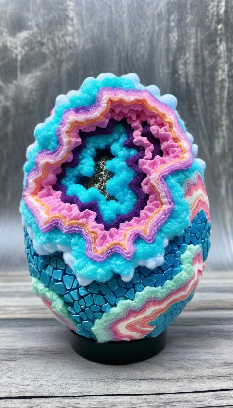 Cotton Candy Geode - AI Generated Artwork - NightCafe Creator