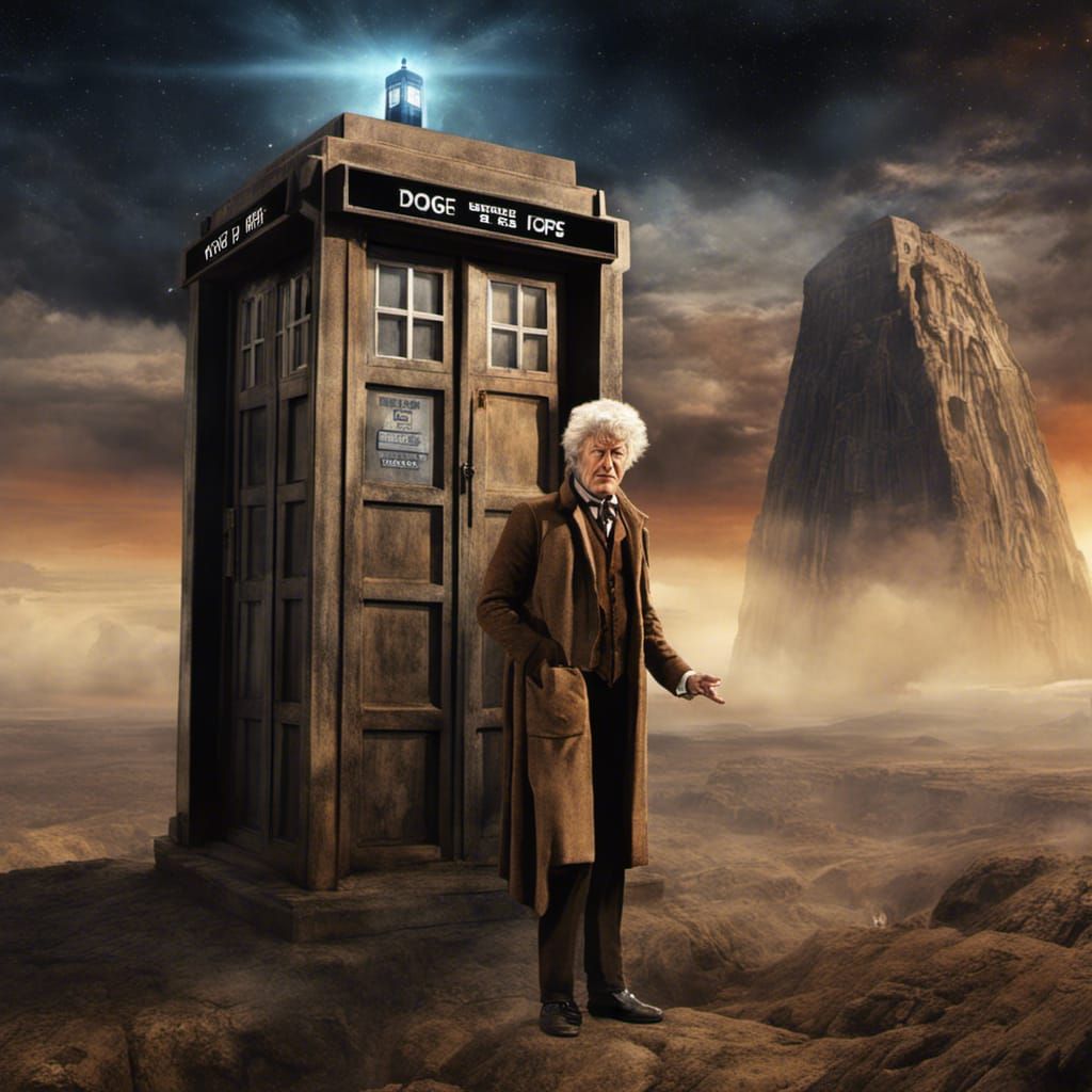 John Pertwee the Doctor With his Tardis - AI Generated Artwork ...