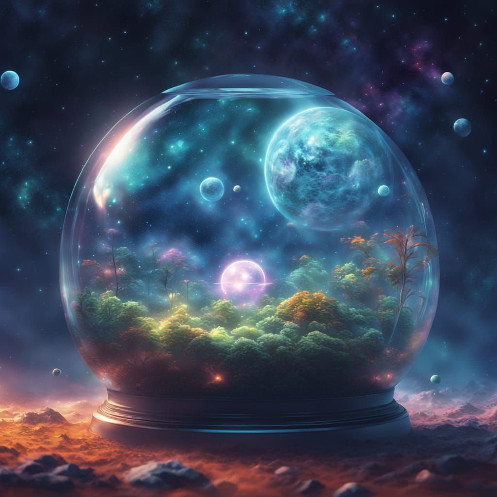 Space Terrarium - Space Terrarium Orbiting Planet: Digital A...
