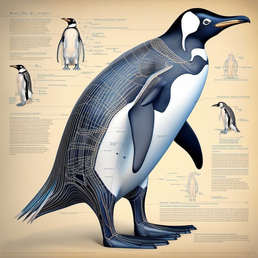 PENGUIN BLUEPRINT - AI Generated Artwork - NightCafe Creator