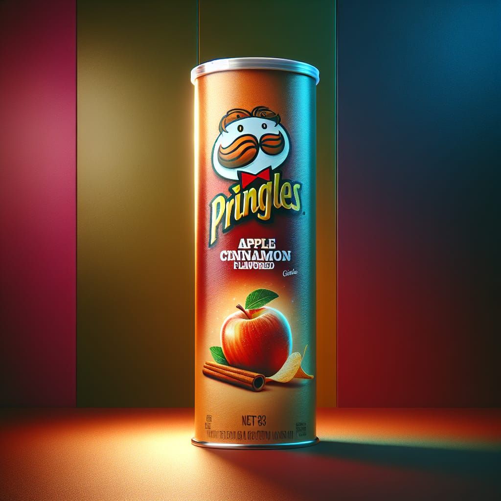 A can of Apple Cinnamon flavored pringles that looks realistic and ...
