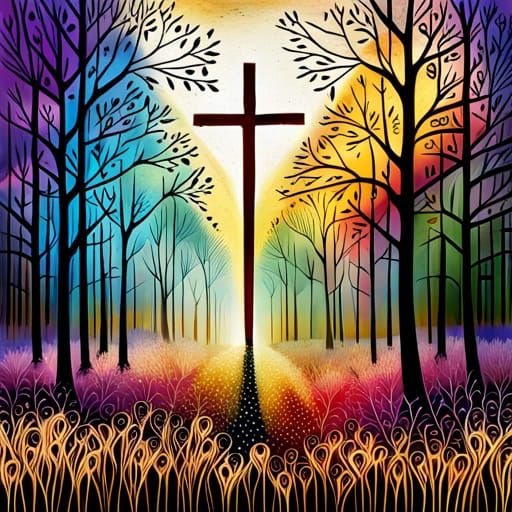 The Independence Cross Art Paintings by BL8ant - AI Generated Artwork ...