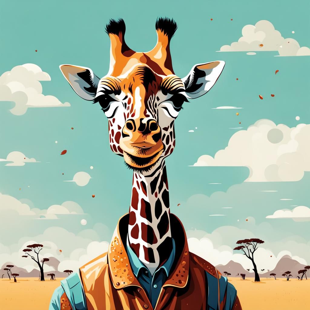 Mysterious Clumsy Delightful Comedian Giraffe - AI Generated Artwork ...