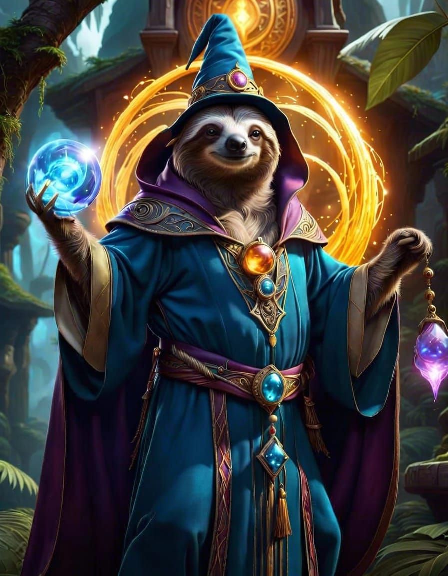 Sloth sorcerer - AI Generated Artwork - NightCafe Creator