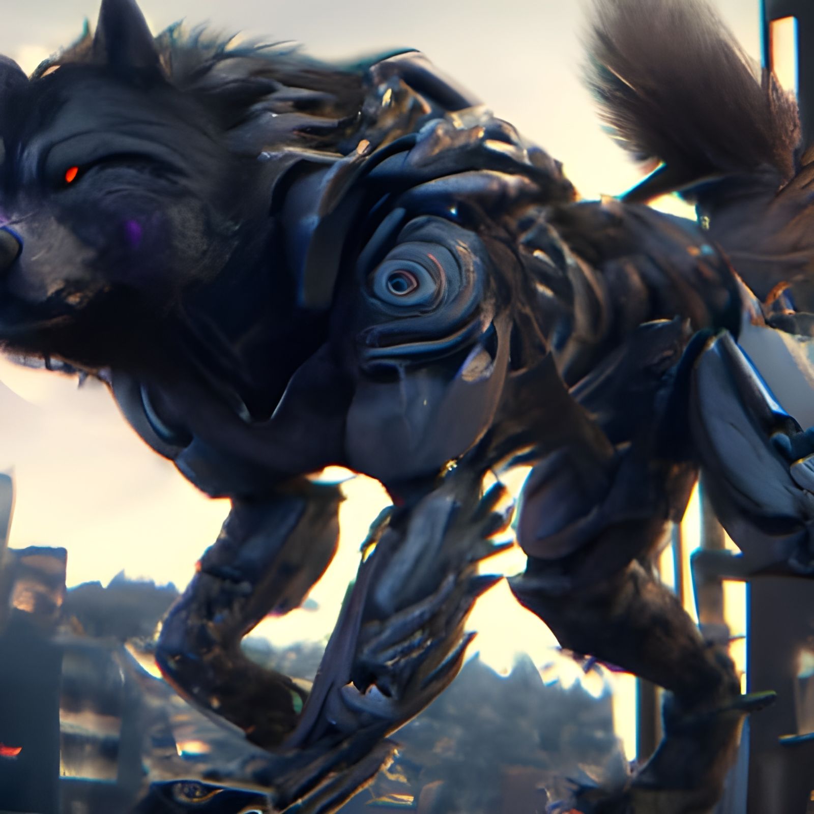 robotic werewolf - AI Generated Artwork - NightCafe Creator