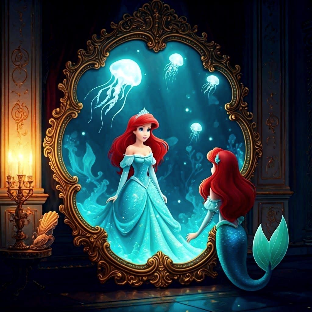 Ariel and mirror of wishes - Underwater Mermaid Meets Royal...