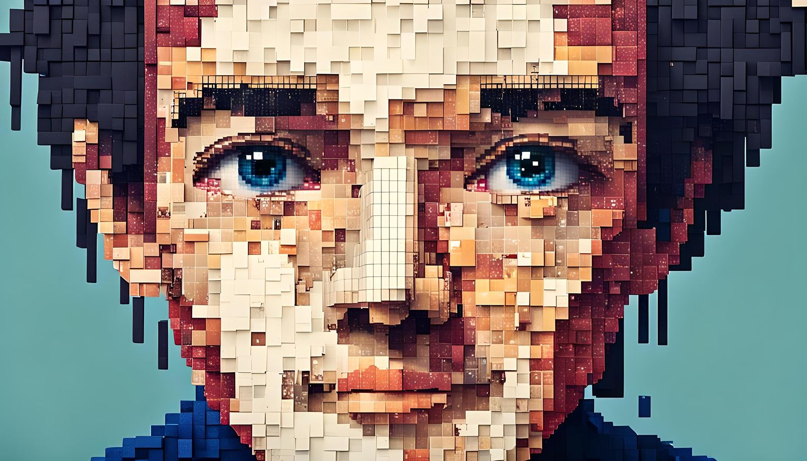 Pixelated face - AI Generated Artwork - NightCafe Creator