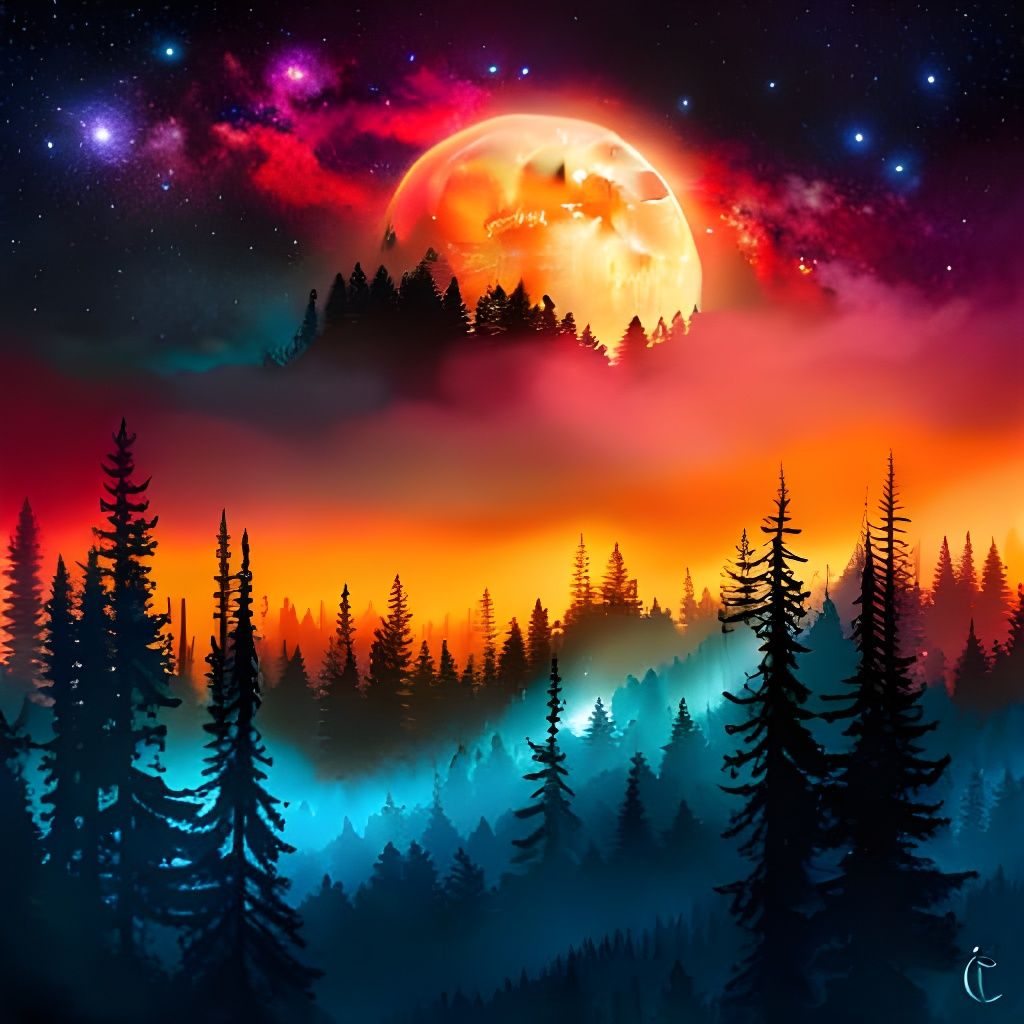 ominous moon - AI Generated Artwork - NightCafe Creator